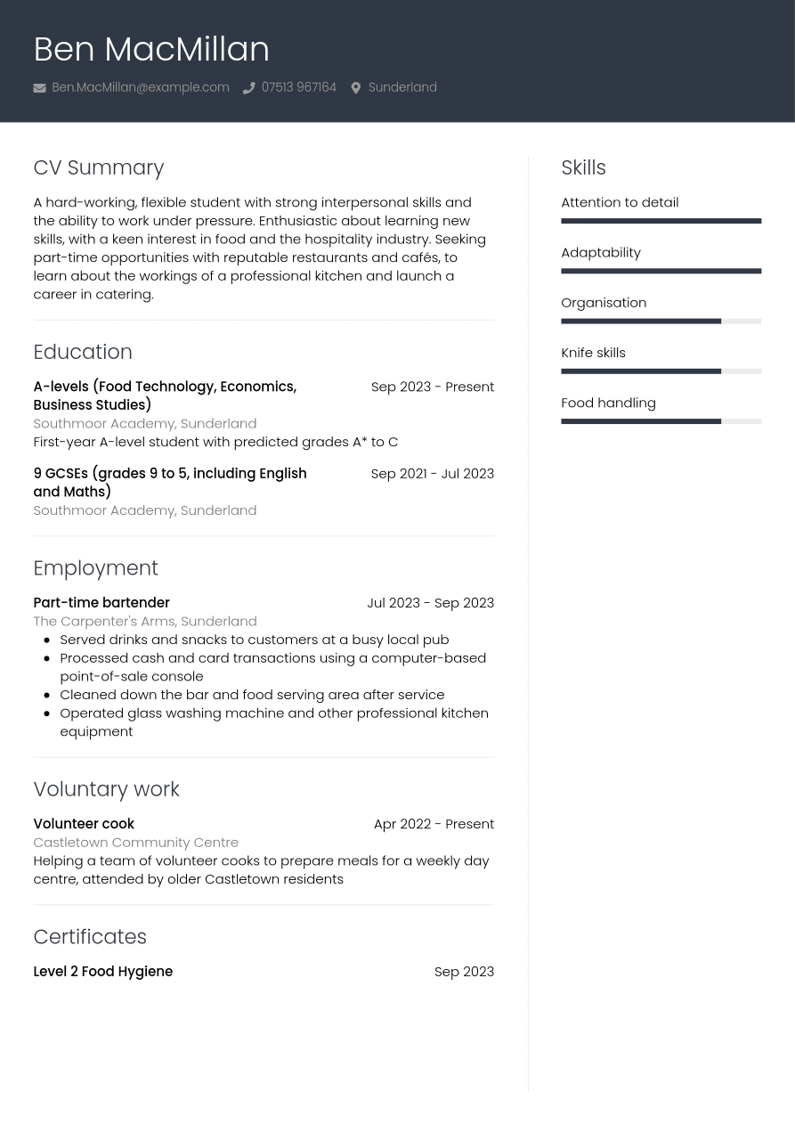 How to Write a CV With No Experience: A Guide - CVwizard
