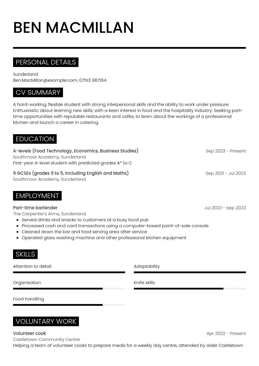 How to Write a CV With No Experience: A Guide - CVwizard