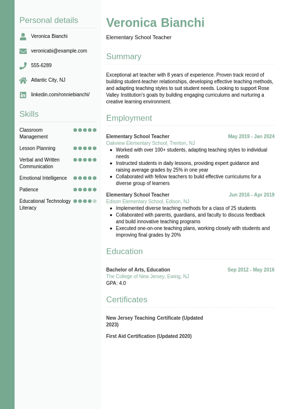 Internship Resume Example - CVwizard