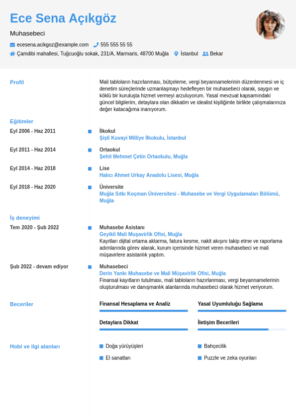 Muhasebe CV Örnekleri - CVwizard