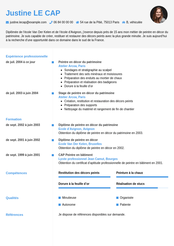 Exemple de CV peintre en bàtiment - CVwizard
