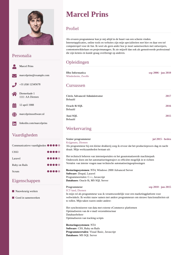 CV-voorbeelden | Voorbeelden voor elk beroep - CVwizard