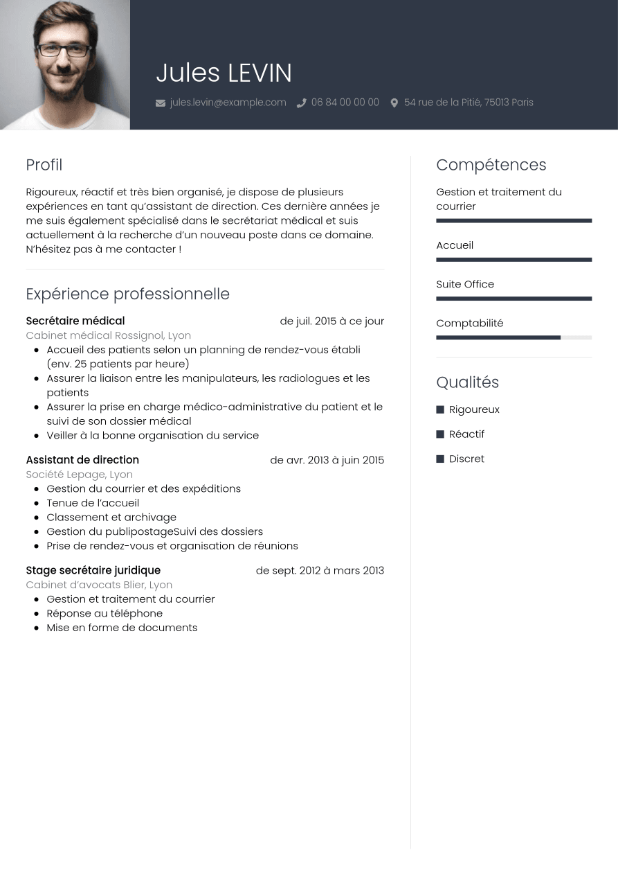 Exemple de CV secrétaire - CVwizard