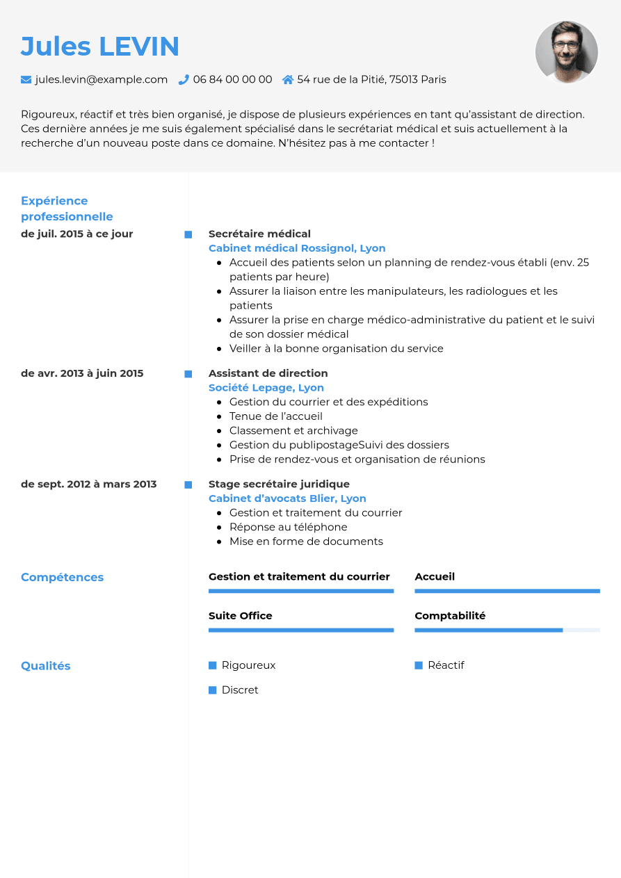 Exemple de CV secrétaire - CVwizard