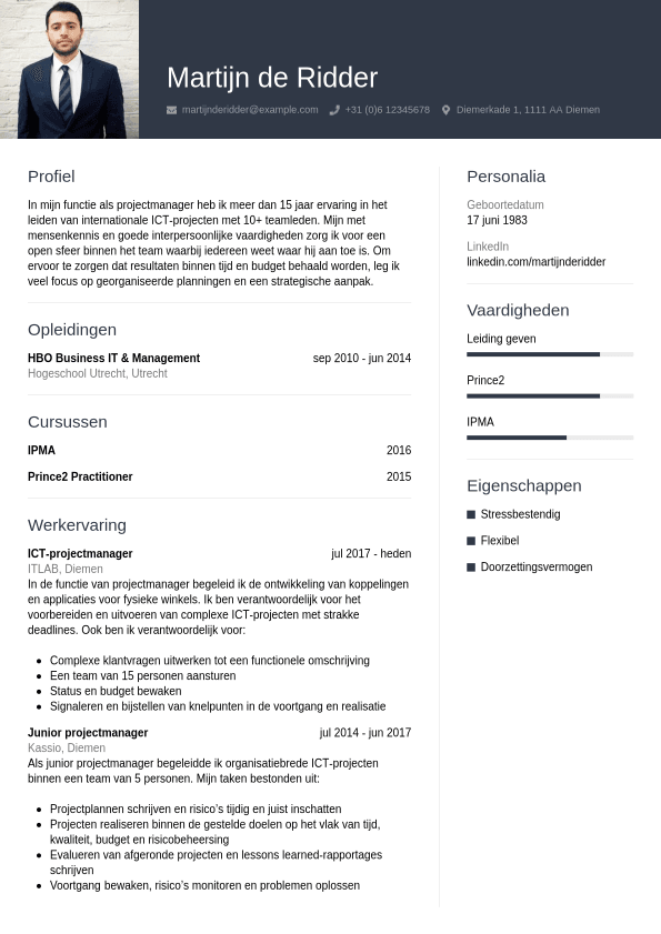 CV voorbeeld projectmanager - CVwizard
