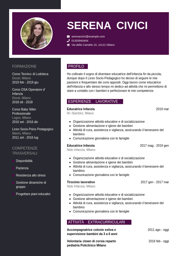 Modelli e layout di CV - CVwizard