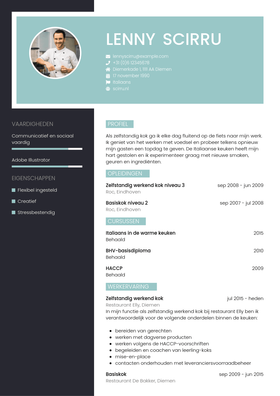 CV voorbeeld kok - CVwizard