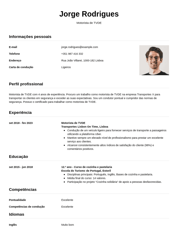 Exemplos de curriculum vitae - CVwizard
