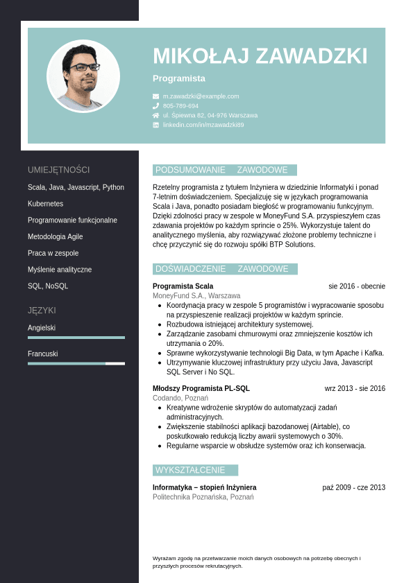 CV Programisty – przykład + poradnik - CVwizard