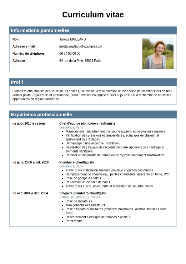 Exemple de CV pour chaque profession - CVwizard