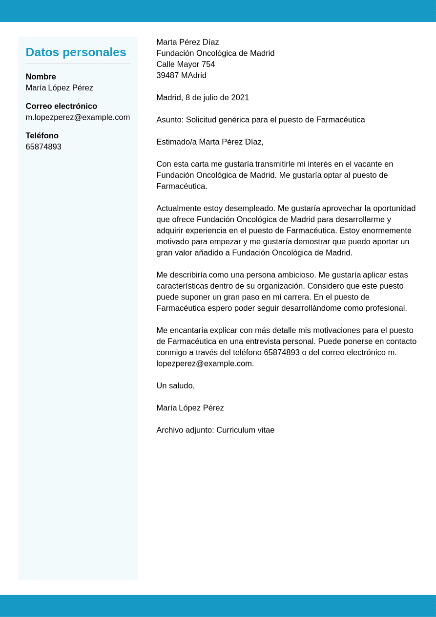 Escribe una carta de presentación ganadora en minutos - CVwizard
