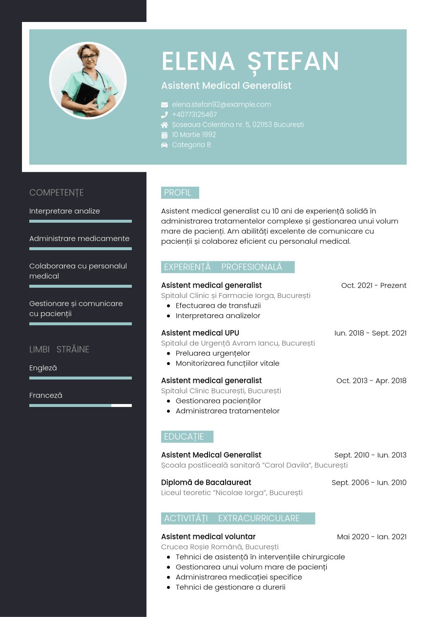 Exemple de CV-uri de asistent medical - CVwizard