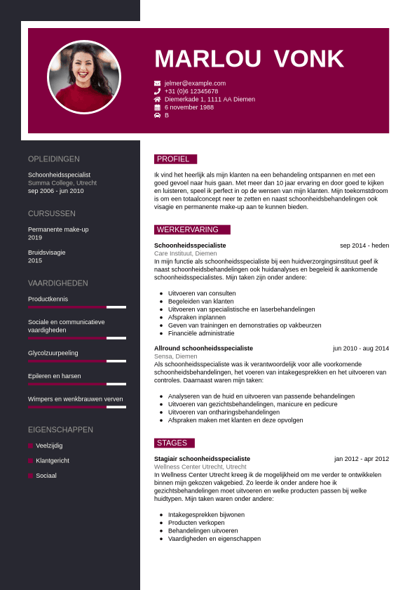 CV-voorbeelden | Voorbeelden voor elk beroep - CVwizard