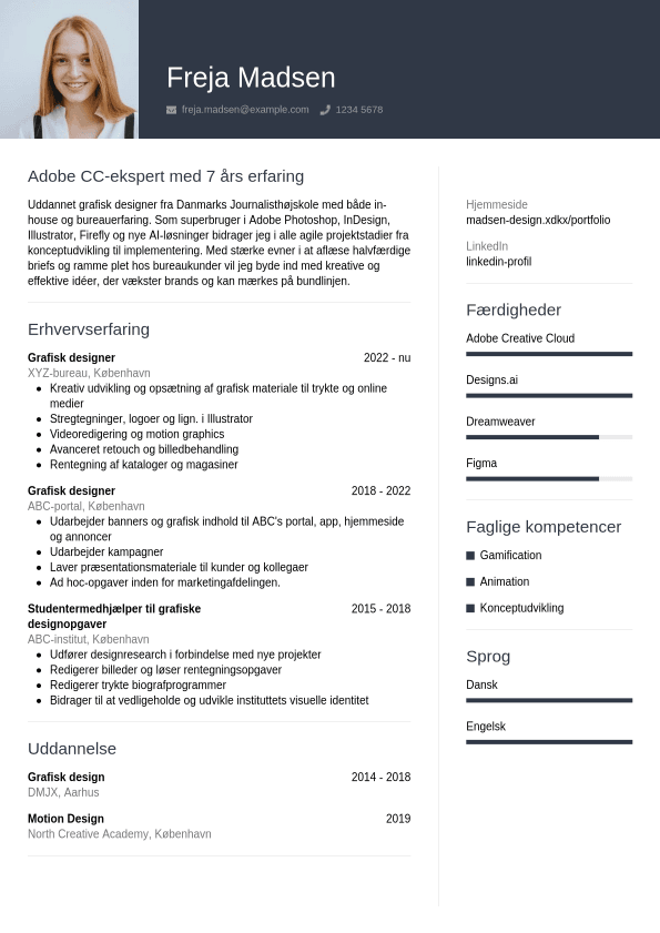 Grafisk designer CV-eksempel - CVwizard