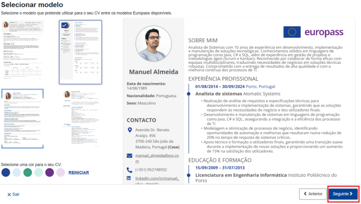 Crie um Europass CV fantástico! - CVwizard