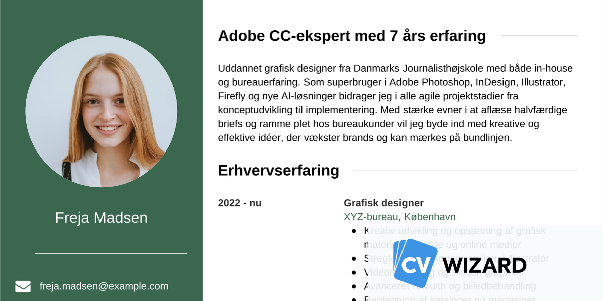 Grafisk designer CV-eksempel - CVwizard