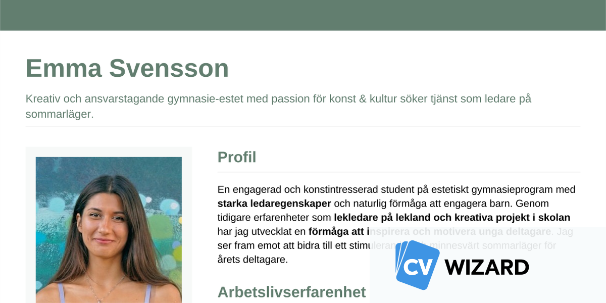 CV-exempel för student – skapa ett säljande CV - CVwizard