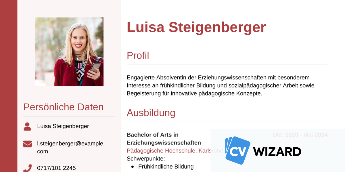 Lebenslauf-Beispiel für Studenten 2025 - CVwizard